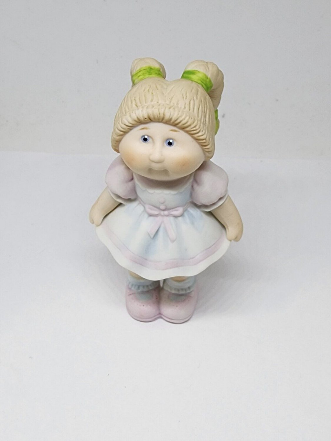 Vintage 1984 Cabbage Patch Kids Blonde Girl Pigtails In Dress Porcelain ...