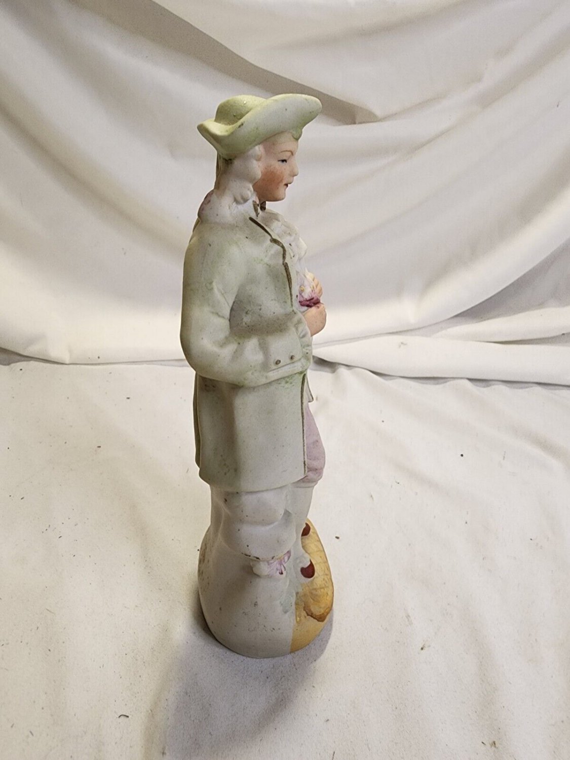 Vintage Occupied Japan Bisque Porcelain Man Holding Flower Hand Painted ...