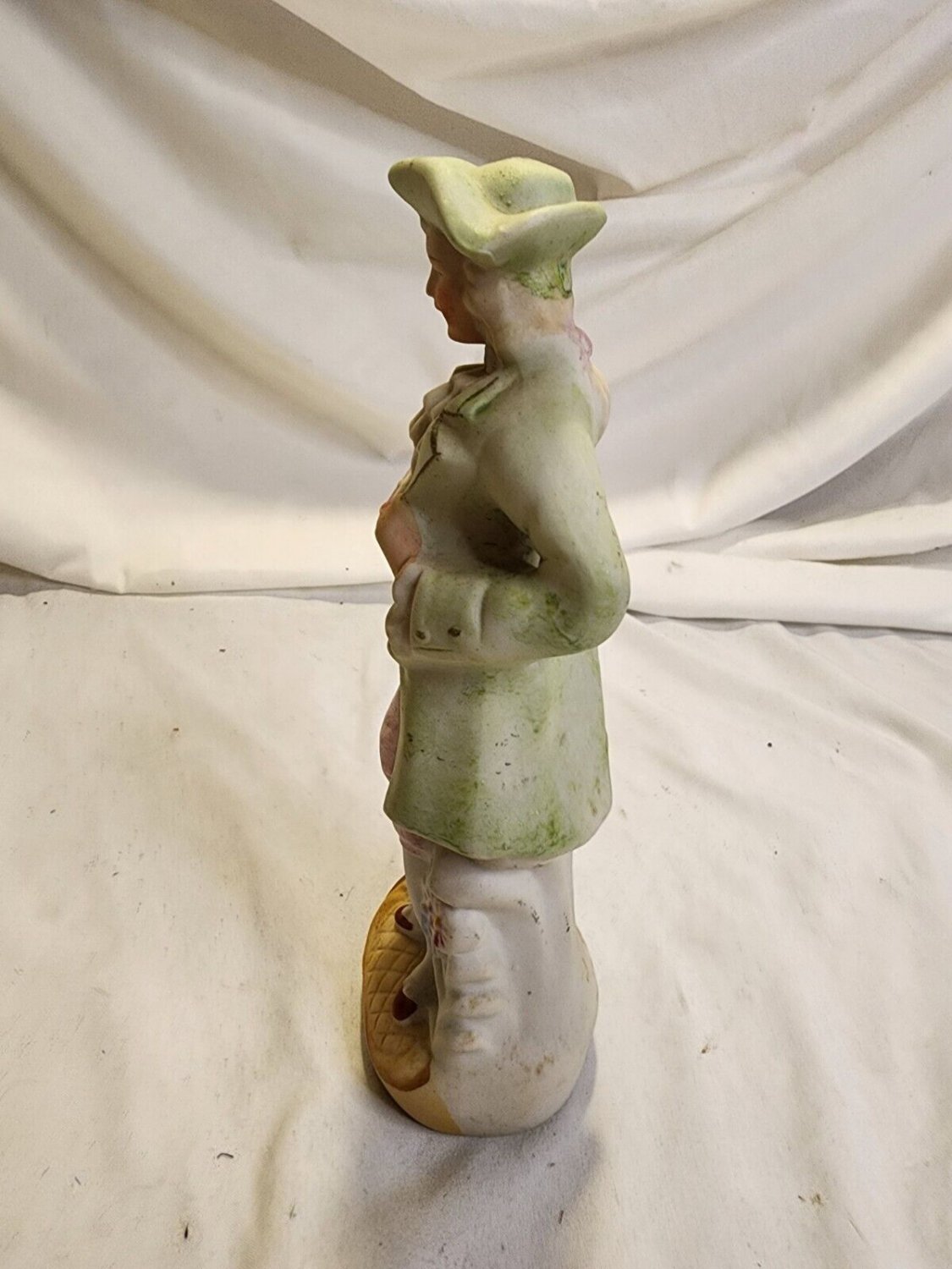 Vintage Occupied Japan Bisque Porcelain Man Holding Flower Hand Painted ...