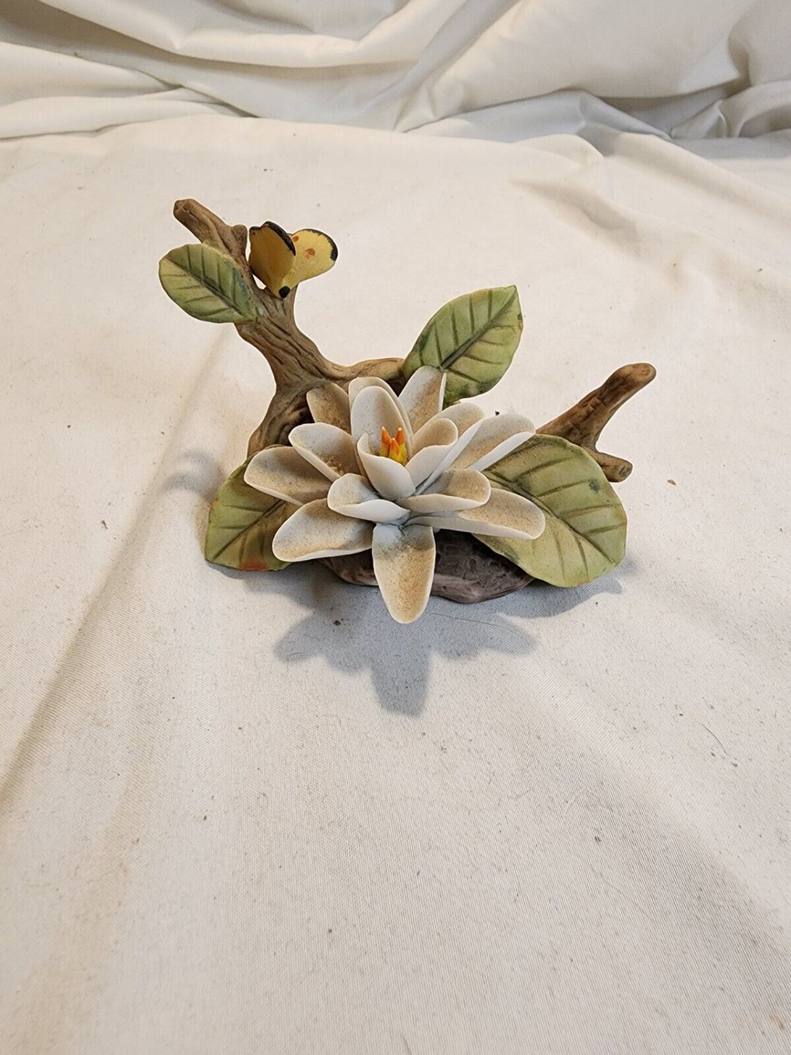 Vintage Lefton China Japan Hand Painted Porcelain 3D Flower & Butterfly ...