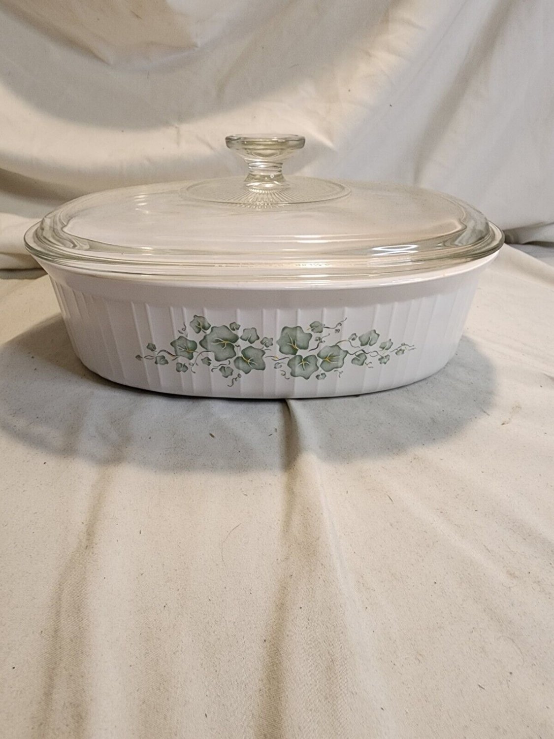 Vintage Corning Ware Callaway Green Ivy F-2-B 2.8 Liter Oval Casserole ...