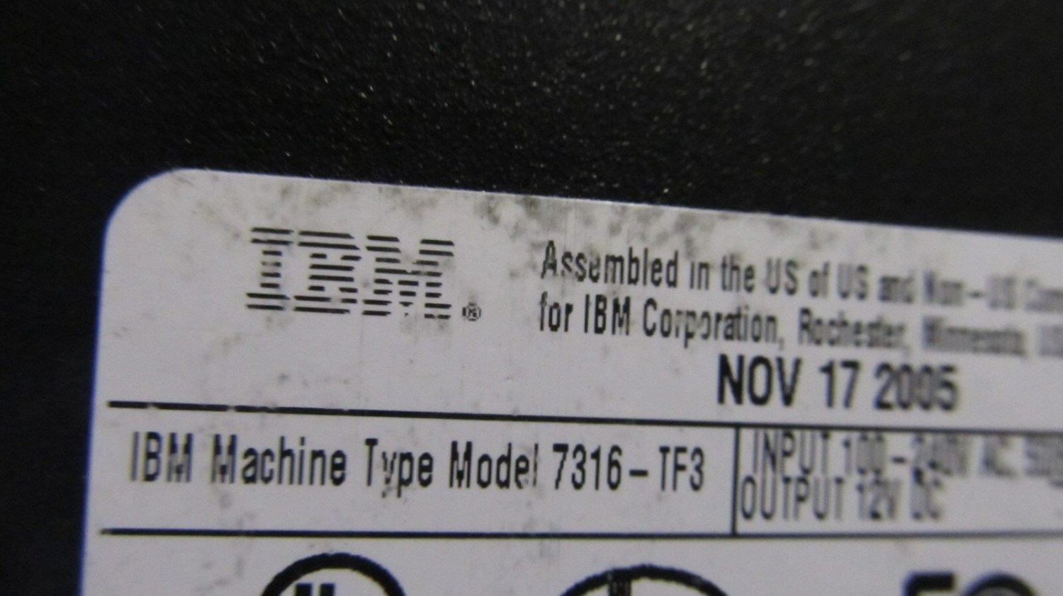 OEM IBM 7316-TF3 flat panel console computer w/USB Keyboard In/Out rails