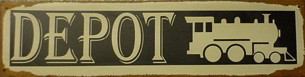 TRAIN DEPOT TIN SIGN PIC METAL HOME CAFE BAR AD SIGNS B