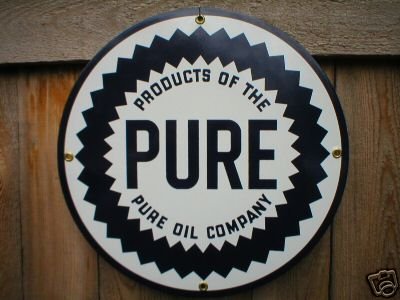 PURE OIL COMPANY PORCELAIN SIGN METAL GAS & OIL SIGNS T