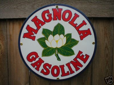 MAGNOLIA GASOLINE PORCELAIN SIGN GAS & OIL METAL SIGNS