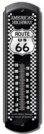 ROUTE 66 THERMOMETER SIGN METAL ADV SIGNS R