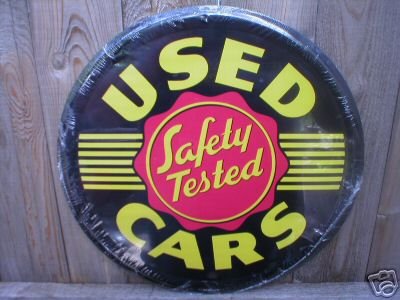 USED CARS TIN SIGN METAL CAR ADV AD SIGNS C