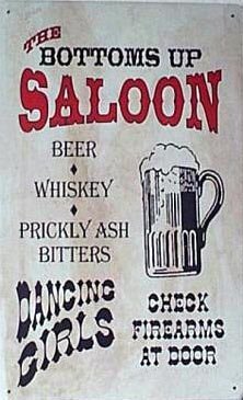 BOTTOMS UP SALOON RETRO TIN SIGN METAL BAR HOME SIGNS
