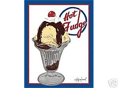 HOT FUDGE SUNDAE TIN SIGN METAL ADV SIGNS F