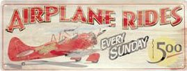 AIRPLANE RIDES TIN SIGN METAL RETRO BAR HOME SIGNS A