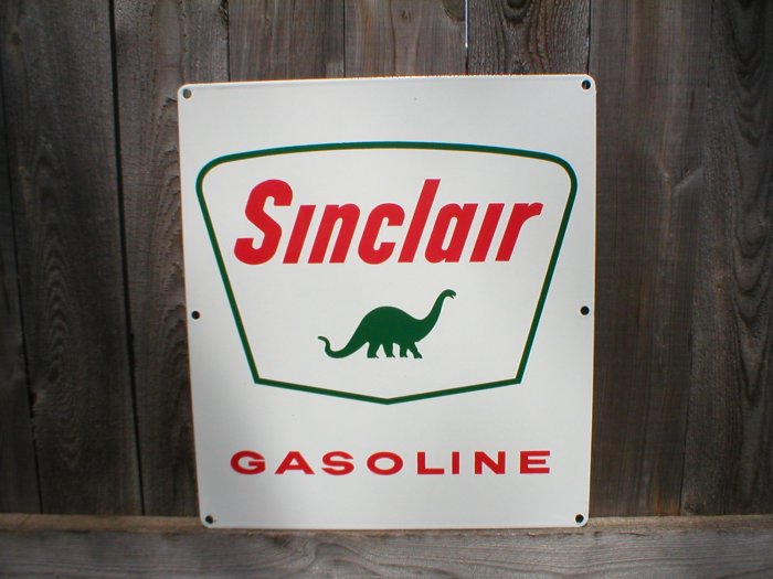 SINCLAIR GASOLINE GAS PUMP PORCELAIN-COATED SIGN