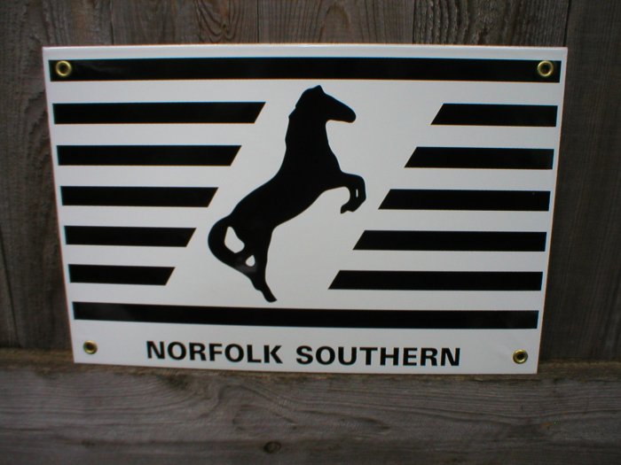 NORFOLK SOUTHERN PORCELAIN-COATED RAILROAD SIGN C