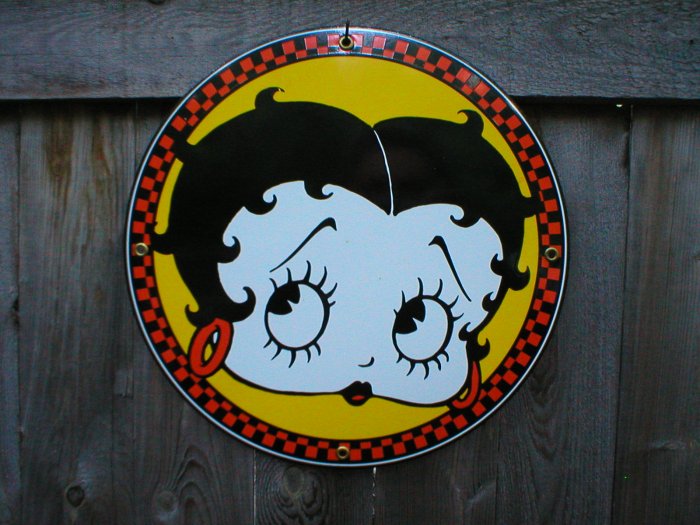 BETTY BOOP PORCELAIN COAT SIGN METAL ADV SIGNS M