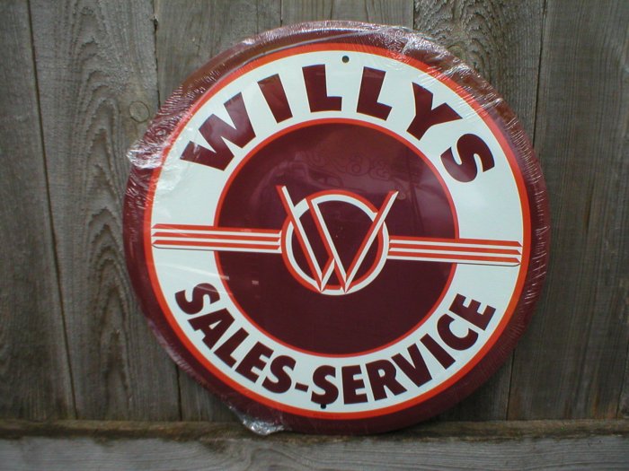 WILLYS TIN SIGN METAL ADV AD SIGNS W