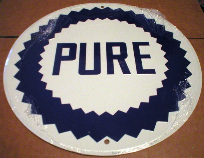 PURE OIL TIN SIGN METAL ADV AD SIGNS E