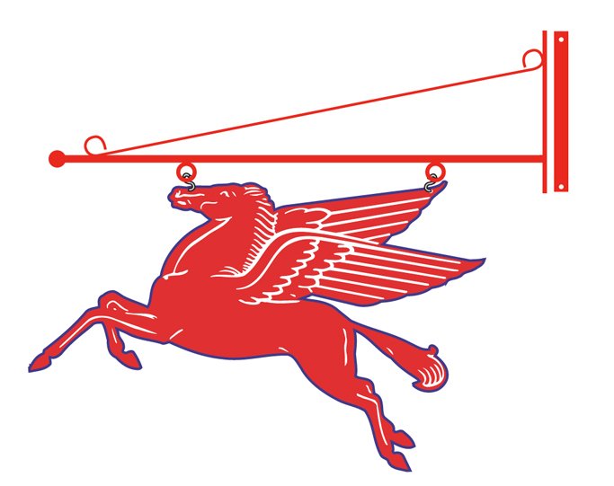 PEGASUS FLYING RED HORSE SIGN WALL MOUNT
