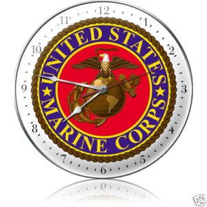 USMC Marine Corps Metal Clock