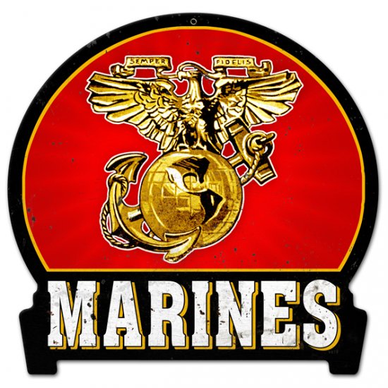 MARINES USMC INSIGNIA HEAVY METAL SIGN