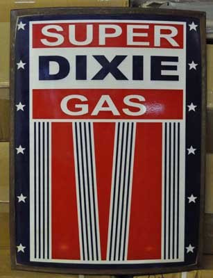 SUPER DIXIE GAS HEAVY RETRO METAL CURVED SIGN NEW