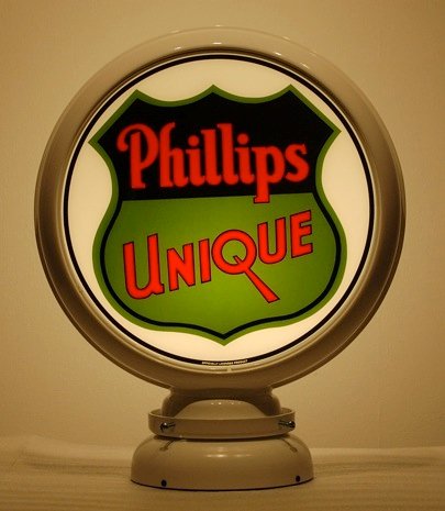 PHILLIPS 66 UNIQUE GAS PUMP GLOBE GLASS LENSES oil filling station DECOR