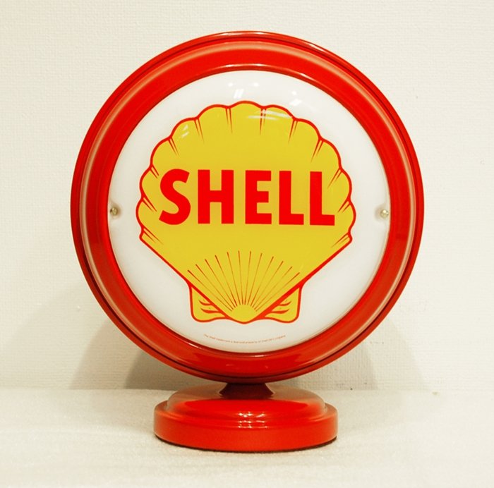 SHELL MINI Gas Pump Globe lighted BLACK BODY Gasoline Sign