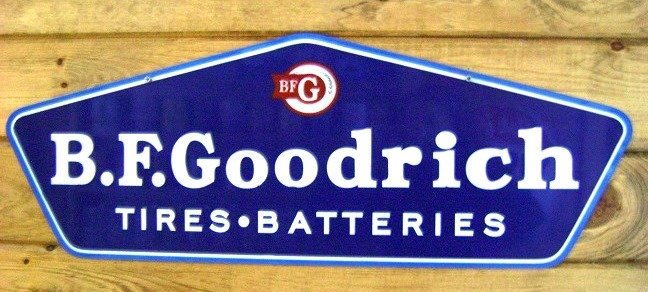 B F Goodrich Tires Batteries Heavy Metal Sign 30"