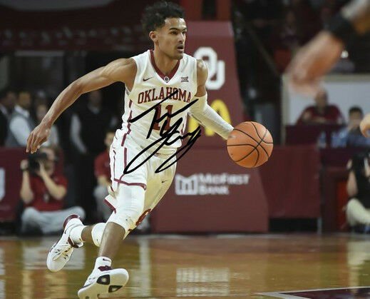 TRAE YOUNG SIGNED PHOTO 8X10 RP AUTOGRAPHED OKLAHOMA SOONERS