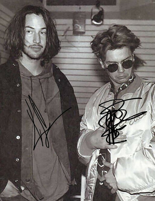 KEANU REEVES & RIVER PHOENIX SIGNED PHOTO 8X10 AUTOGRAPHED PICTURE