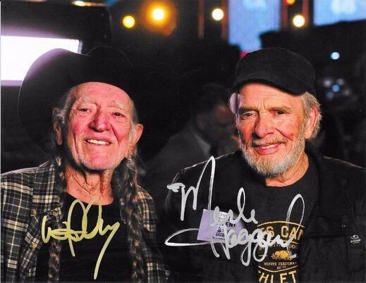 WILLIE NELSON MERLE HAGGARD SIGNED PHOTO 8X10 RP AUTOGRAPHED COUNTRY ...