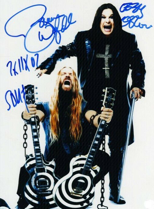 OZZY OSBOURNE & ZAKK WYLDE SIGNED PHOTO 8X10 RP AUTOGRAPHED BLS