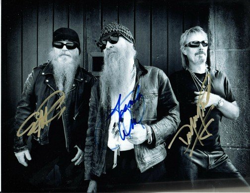 ZZ TOP BAND SIGNED PHOTO 8X10 RP AUTOGRAPHED ALL MEMBERS * DUSTY HILL