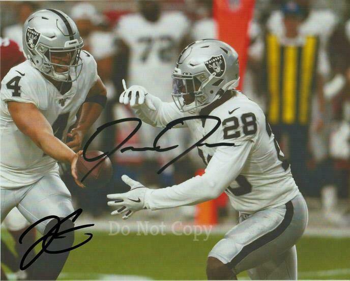 DEREK CARR & JOSH JACOBS SIGNED PHOTO 8X10 RP AUTOGRAPHED PICTURE * RAIDERS