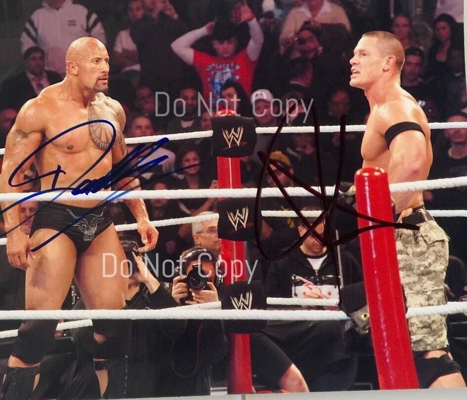 THE ROCK & JOHN CENA SIGNED PHOTO 8X10 RP AUTOGRAPHED PICTURE * DWAYNE ...