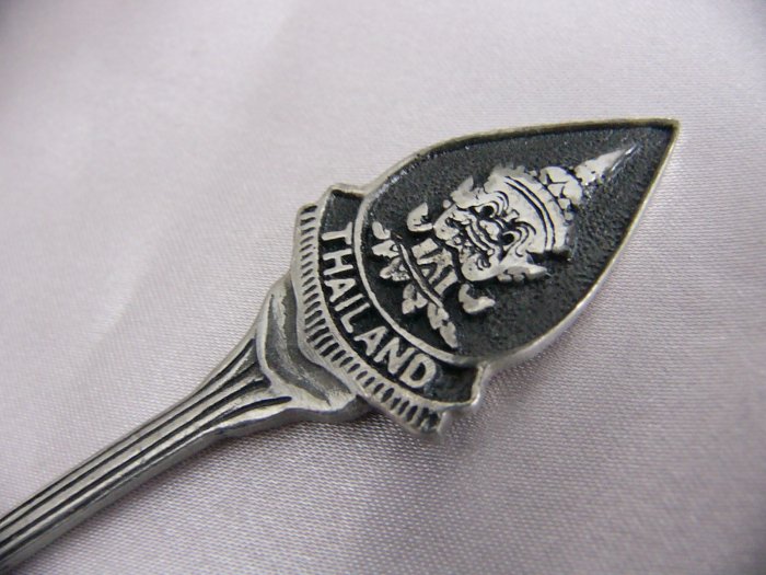 THAILAND SIAM Silver Souvenir SPOON HINDU RAYMAYANA Figural marked 97% BP