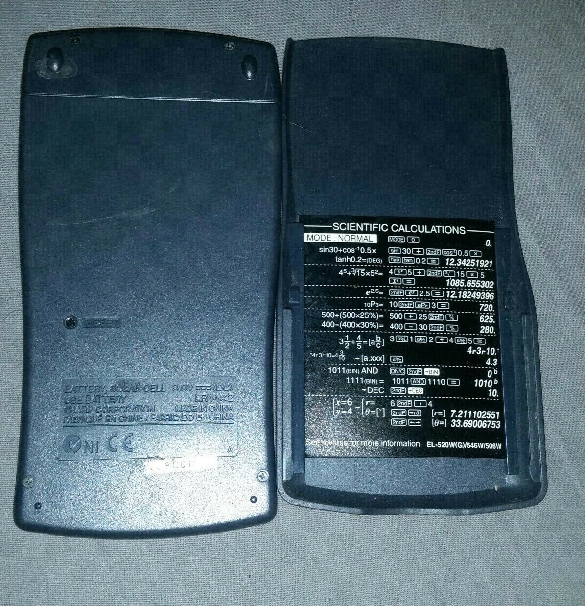 Sharp EL-506W Advanced D.A.L. Scientific Calculator With Cover Free ...