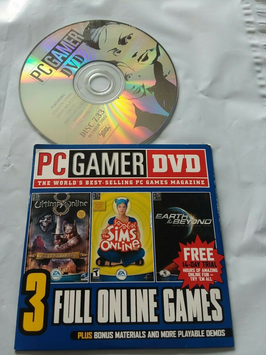 PC Gamer Magazine and Demo Disc CD Oct. 2003 Sims, Ultima, Earth ...