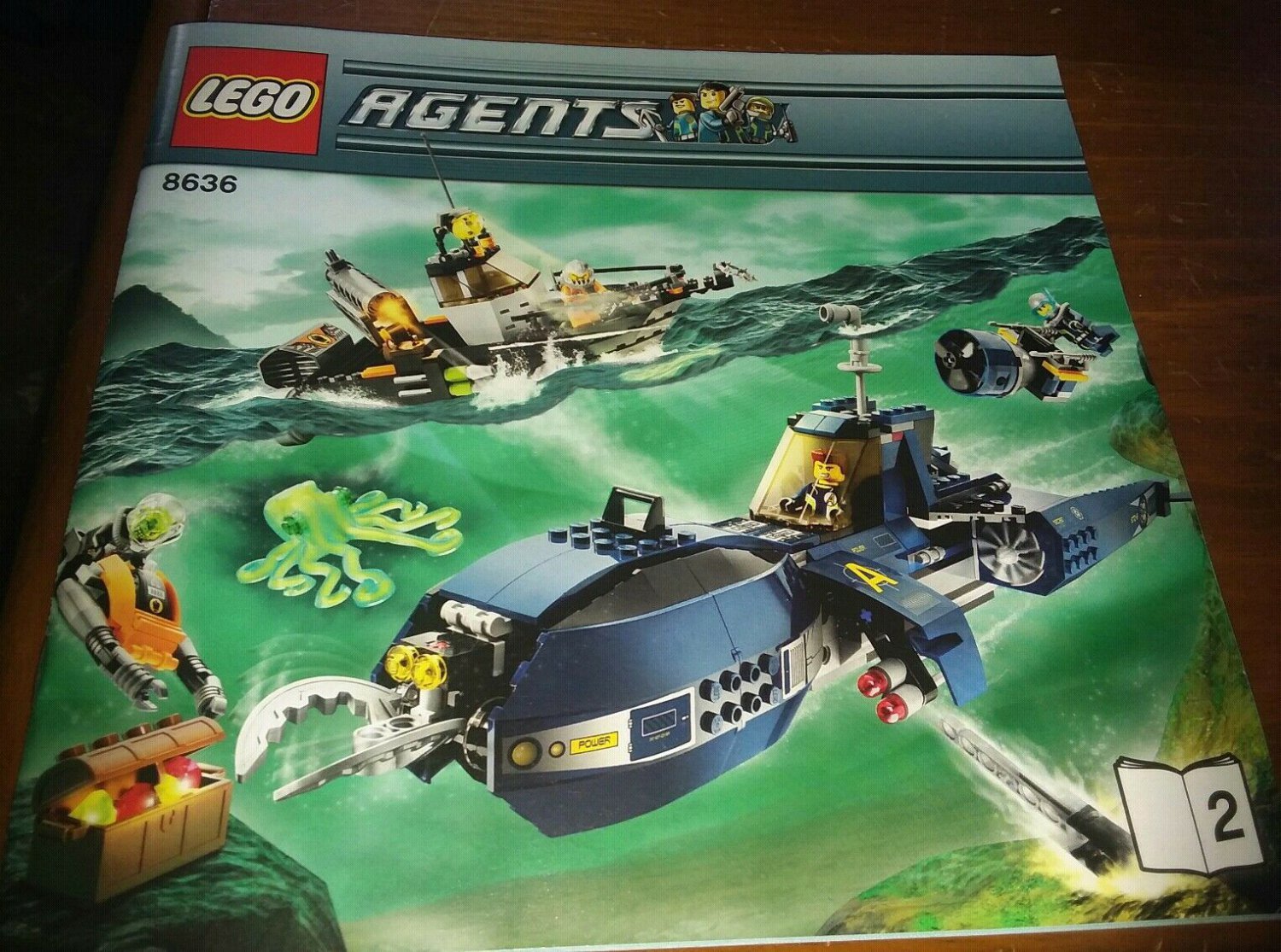Lego Agents Deep Sea Quest Manual Only 8636 Instruction Book #2 Ships Fast