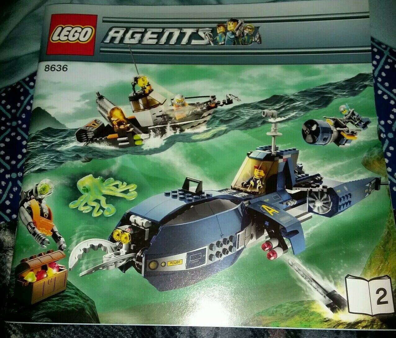 Lego Agents Deep Sea Quest Manual Only 8636 Instruction Book #2 Ships Fast