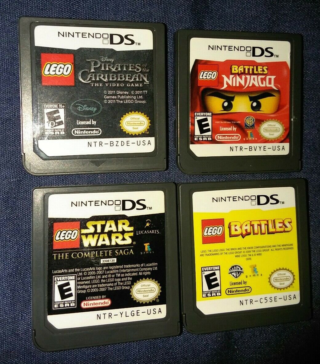 Lot of 4 Nintendo DS Lego Games battles, Star Wars, Pirates of Caribbean