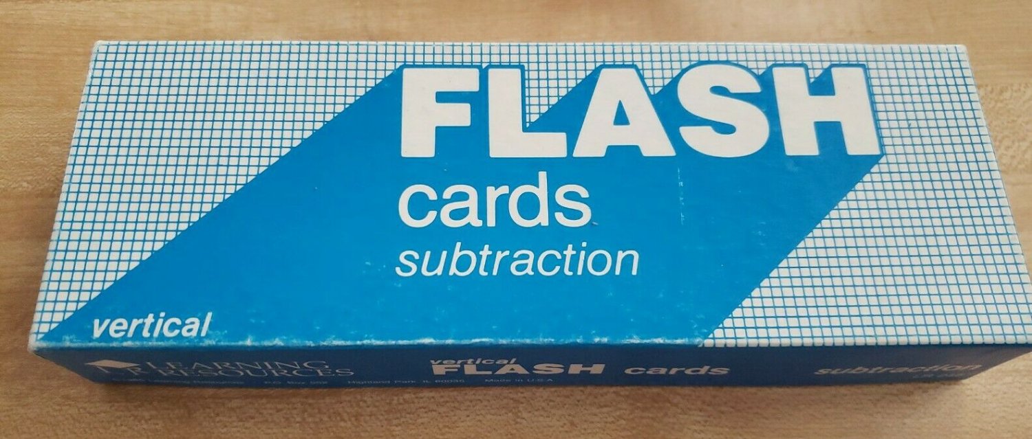 Vintage 1985 Subtraction CARDS LEARNING RESOURCES VERTICAL FLASH CARDS