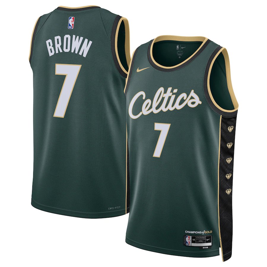 Boston Celtics #7 Jaylen Brown Men's Green Basketball Jersey