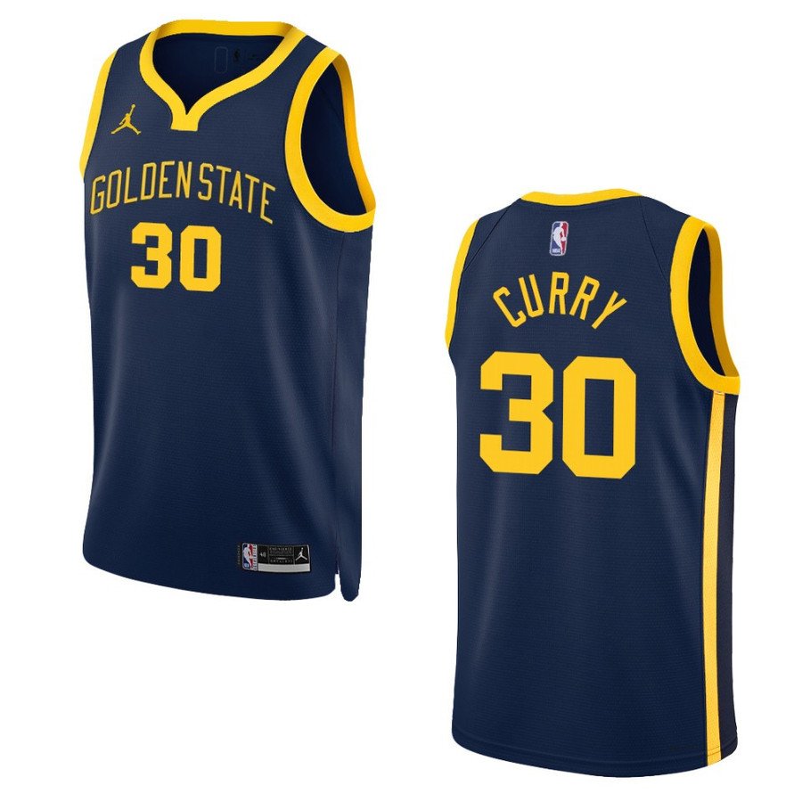 Golden State Warriors #30 Stephen Curry Men's Navy Basketball Jersey