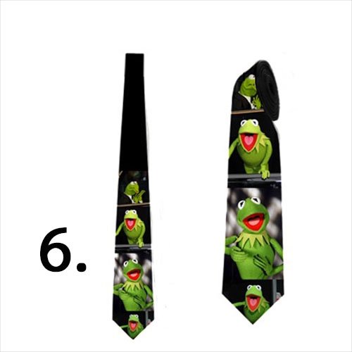 Necktie with muppet kermit
