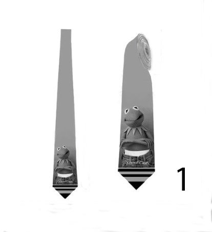 Necktie with kermit muppet show custom design