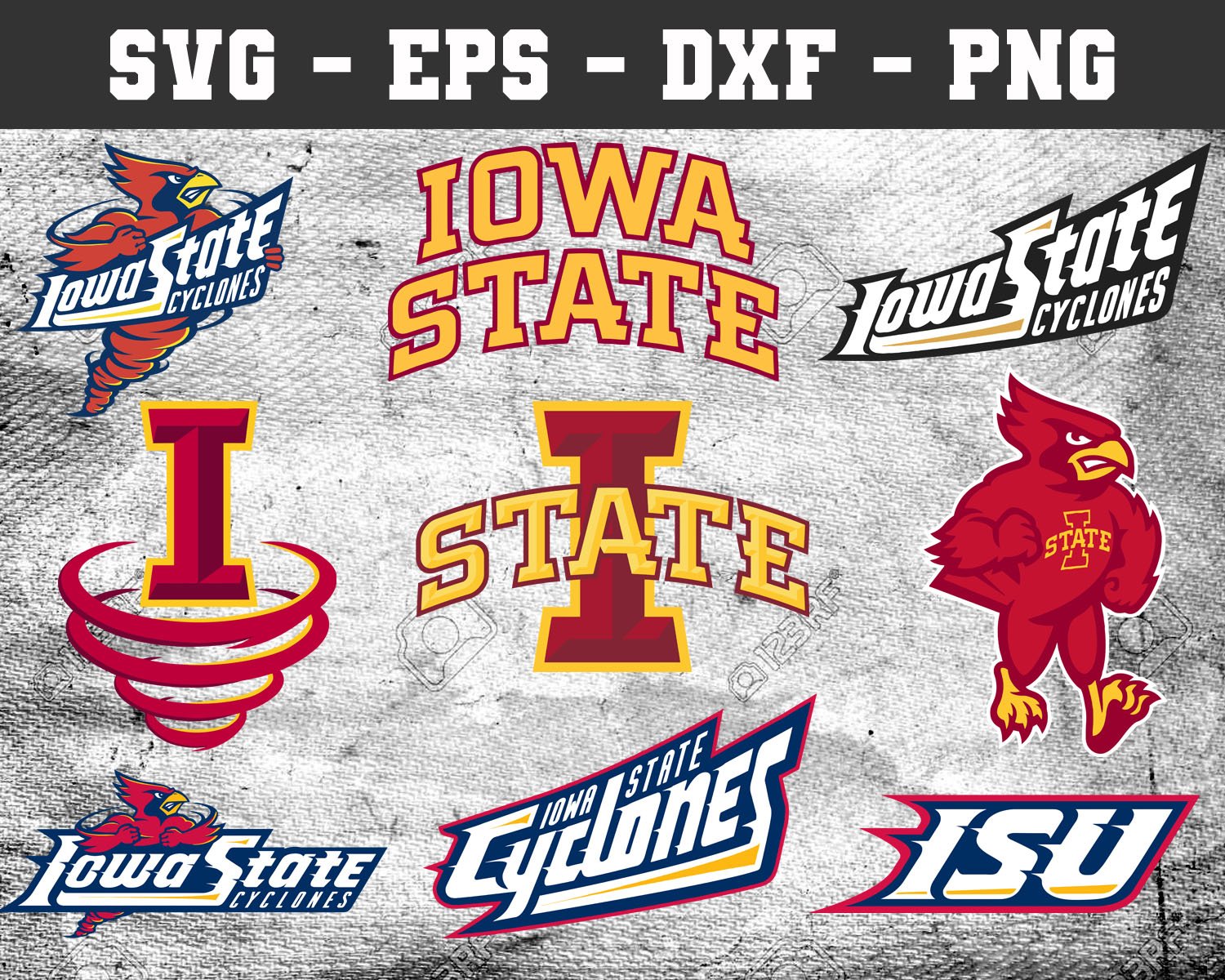 Iowa State Cyclones Football NCAA Logo Svg, Eps, Dxf, Png