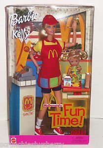 //Barbie Kelly Doll 2001 McDonald's Fun Time Hamburger Fries Soda Gift ...