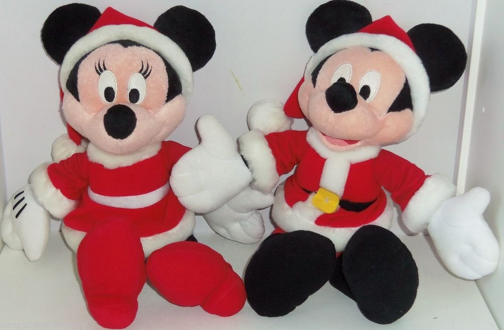 Disney Mickey Minnie Mouse Plush Santa Suit Rattle Christmas Baby Toy ...