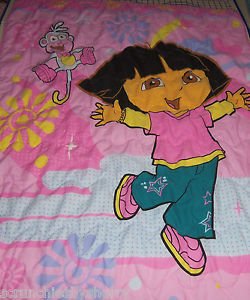 Sold BZ 1/20/23 Dora Explorer Boots Quilt Bedspread Flat Fitted Sheet ...