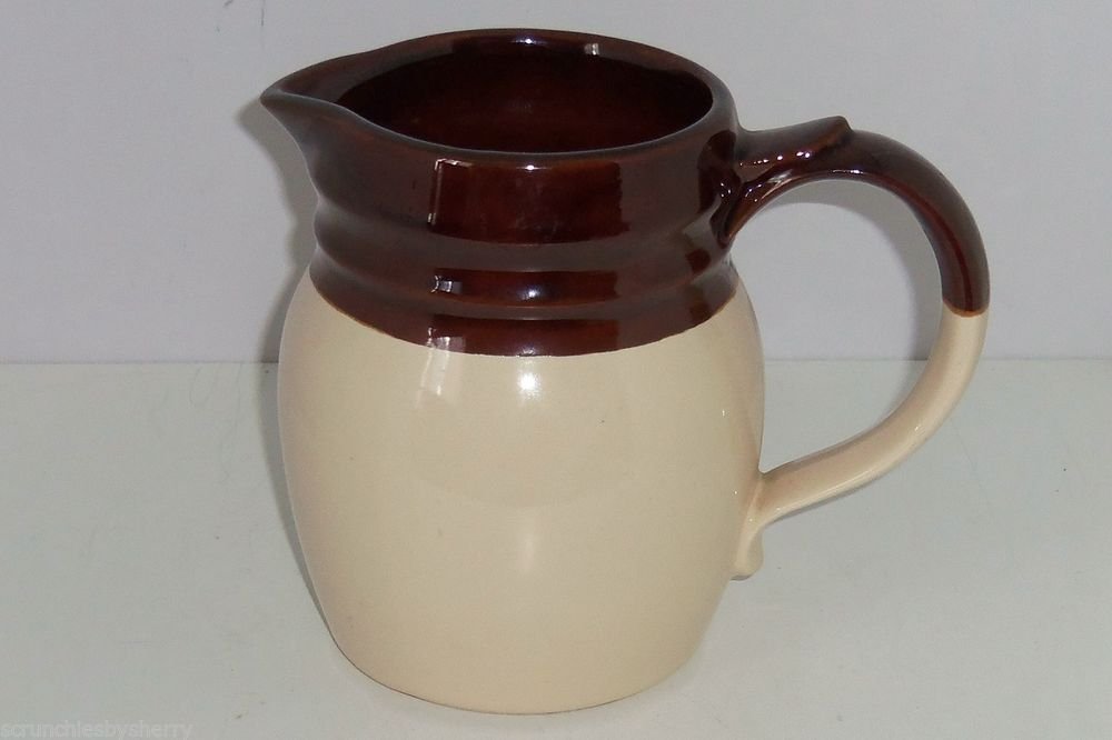 McCoy Pitcher Brown Tan Cream Vintage 1272 USA Mint Pottery Great Gift ...