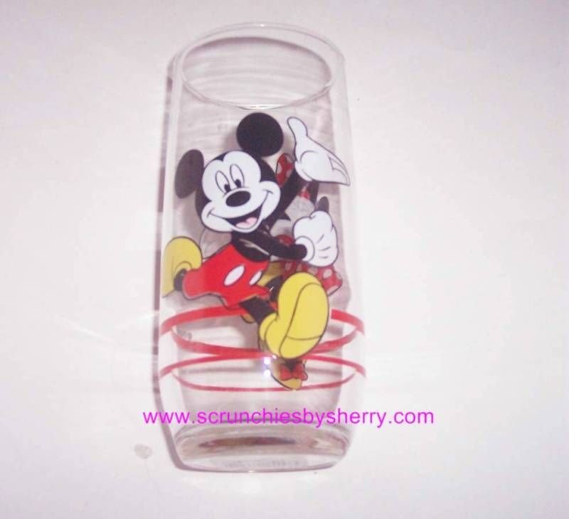 Disney Mickey Minnie Mouse Drinking Glass Collectible Vintage